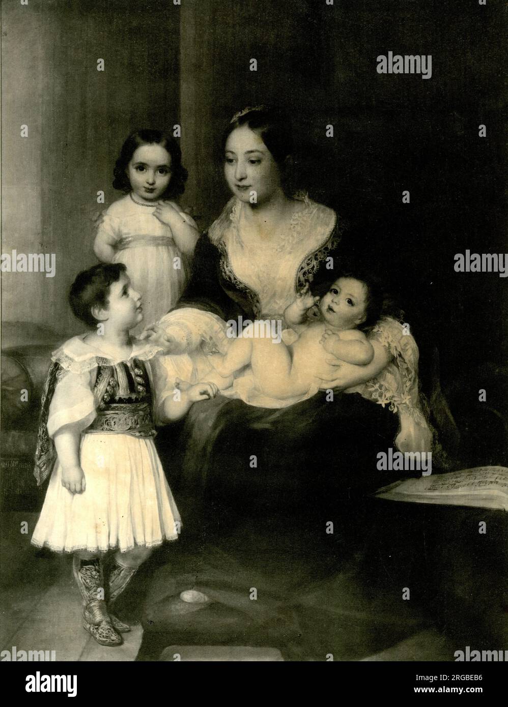 Greek family, possibly Alexander Constantine Ionides' wife Euterpe with ...