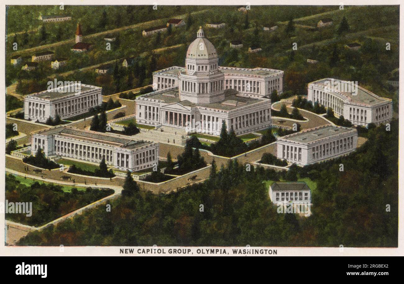 Aerial view of Capitol buildings, Olympia, Washington, USA Stock Photo ...