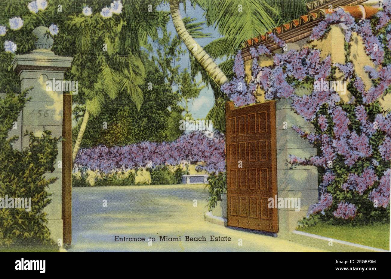 Entrance to Miami Beach Estate, Florida, USA Stock Photo - Alamy