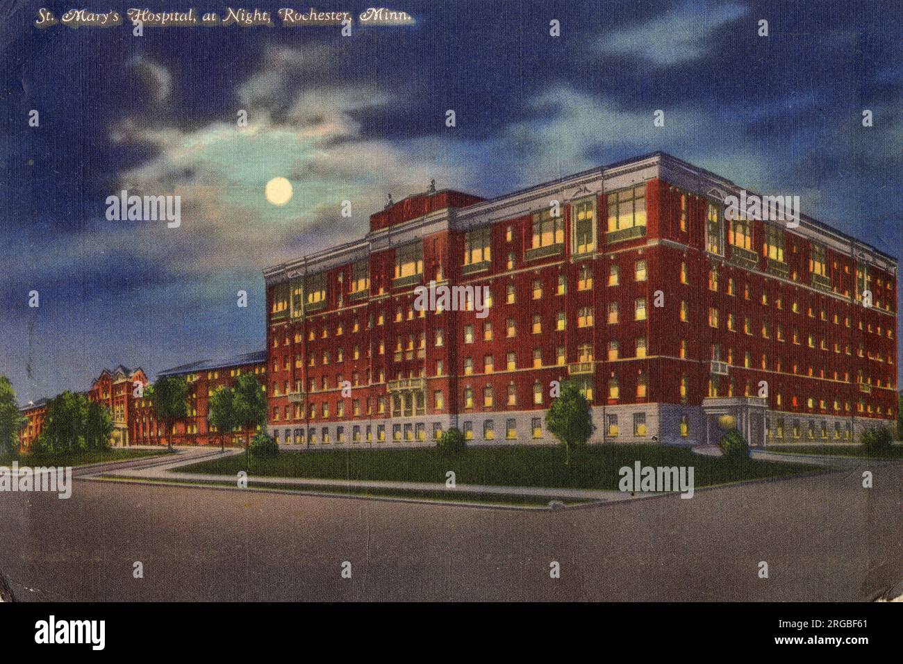 Rochester, Minnesota, USA, St Mary's Hospital at night Stock Photo - Alamy
