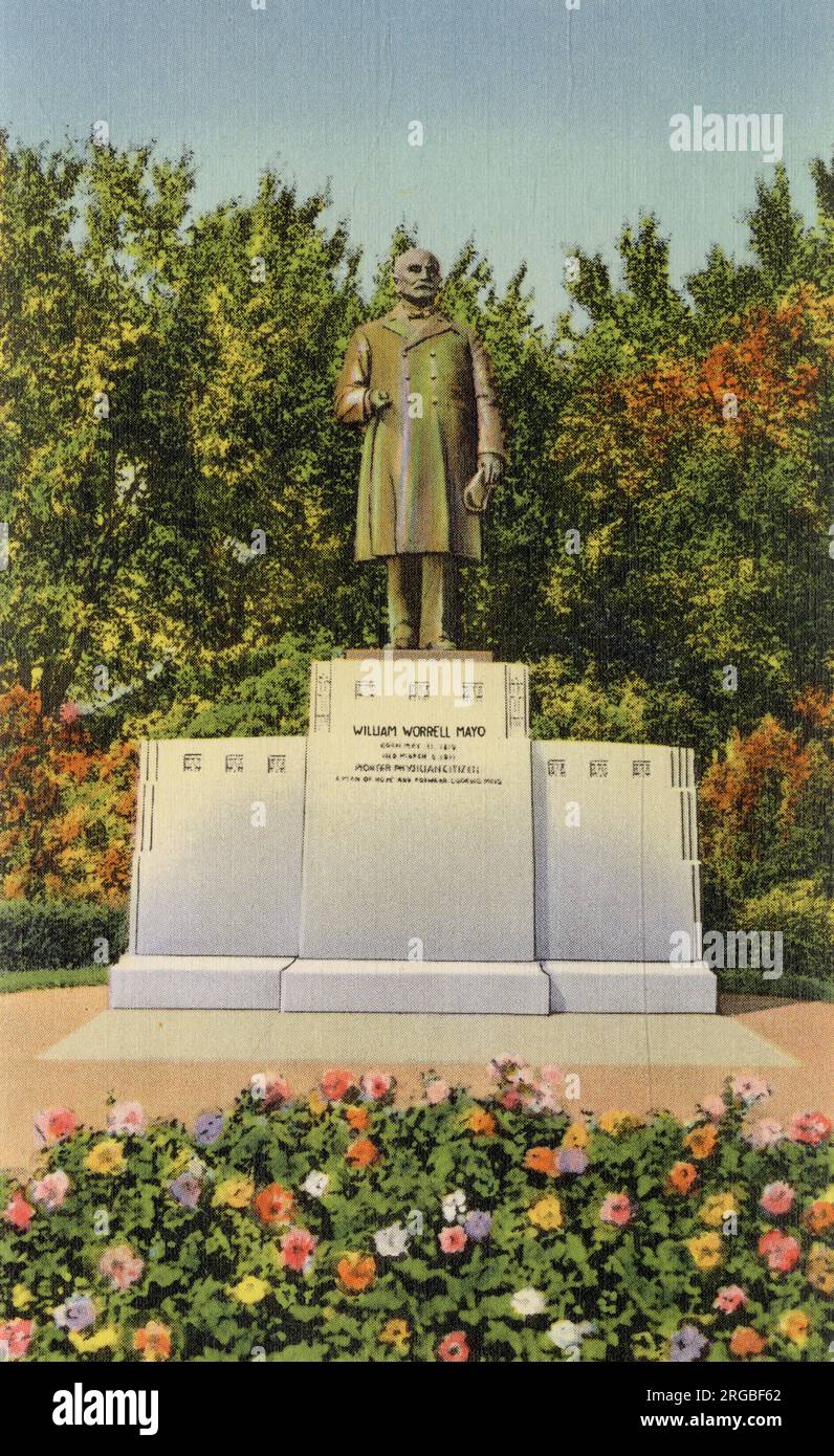 William Worrell Mayo statue, Mayo Park, Rochester, Minnesota, USA Stock ...