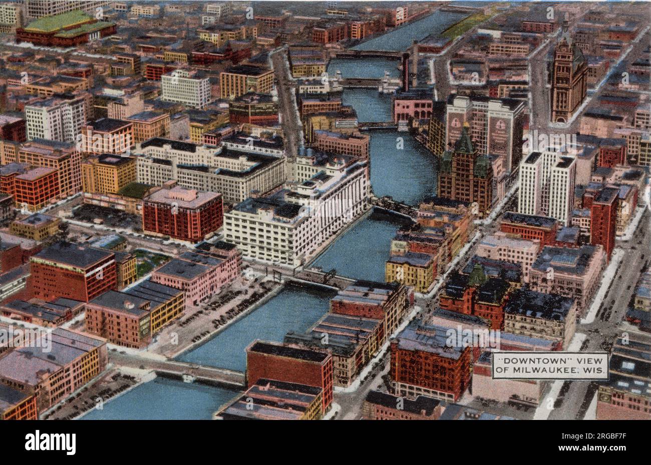 Downtown milwaukee aerial hi-res stock photography and images - Alamy