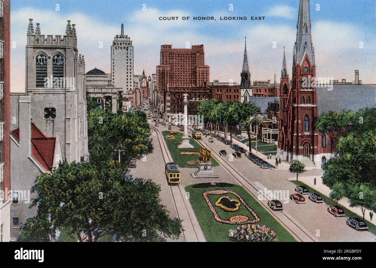 Court of Honor (looking east), Milwaukee, Wisconsin, USA Stock Photo ...