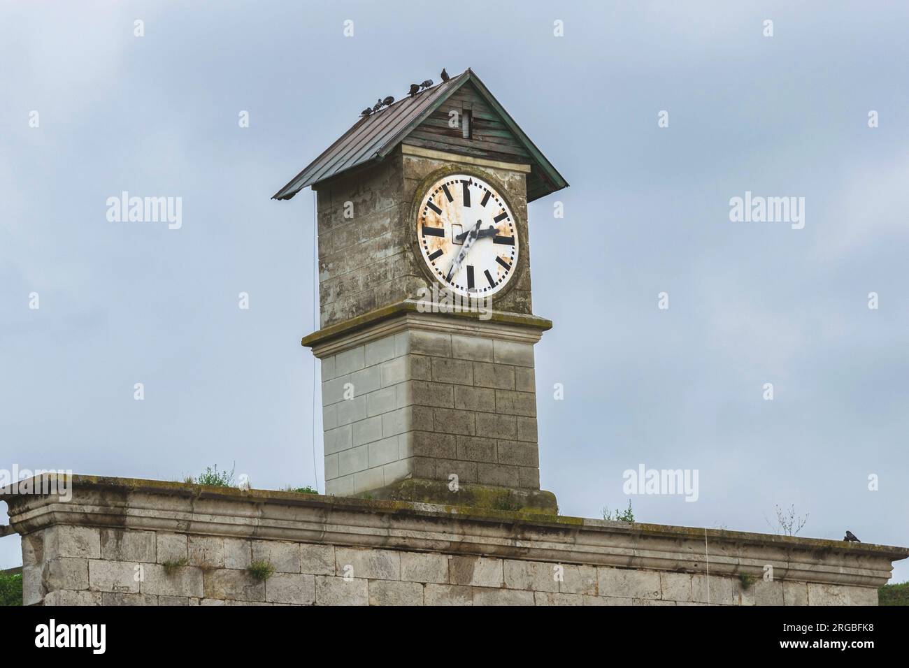 The clock tower at the entrance to the Komárom fortress system ...