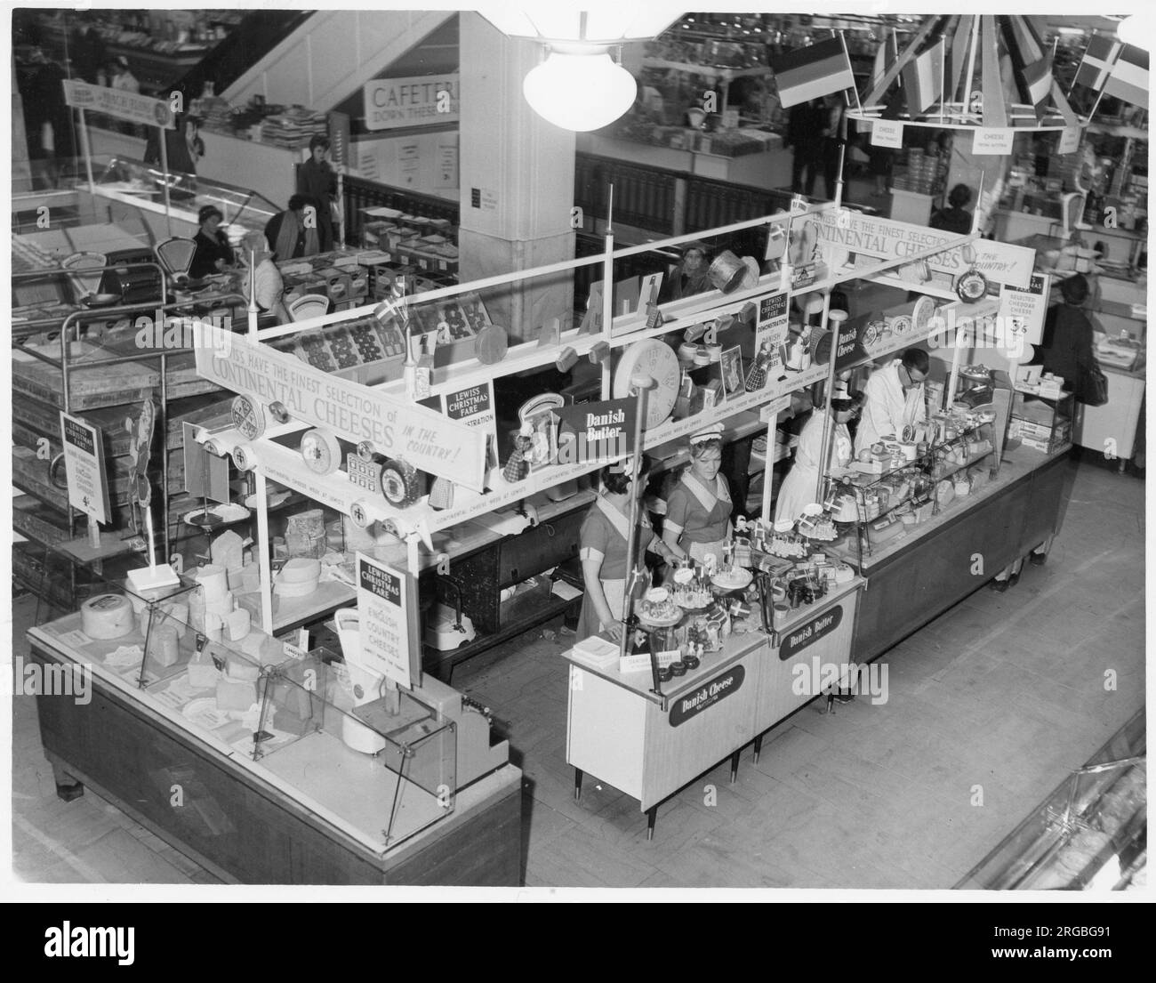 A Danish food promotion counter at Lewis's department store, Leeds ...