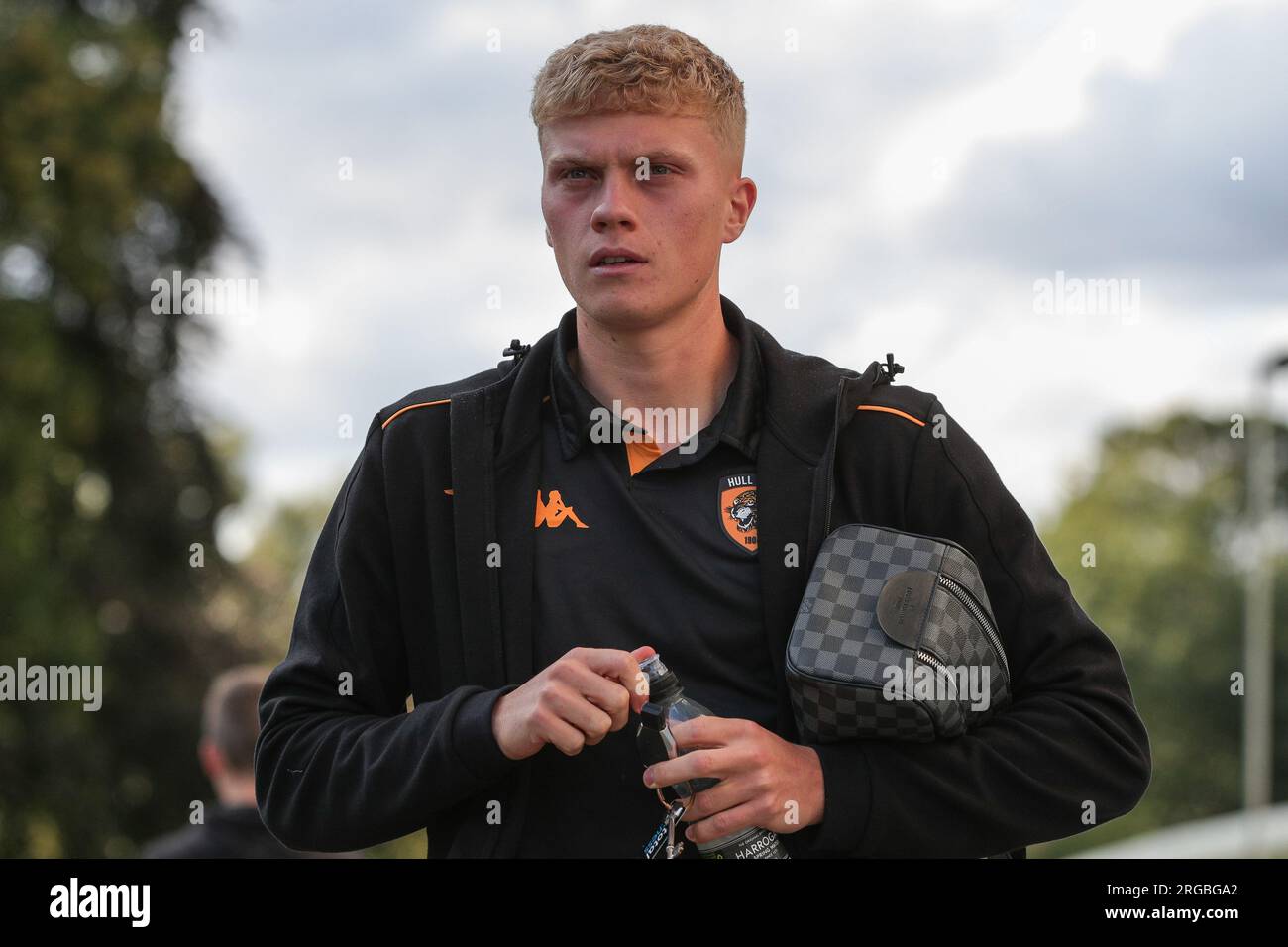 Andy Smith #26 of Hull City arrives at The MKM Stadium ahead of the ...