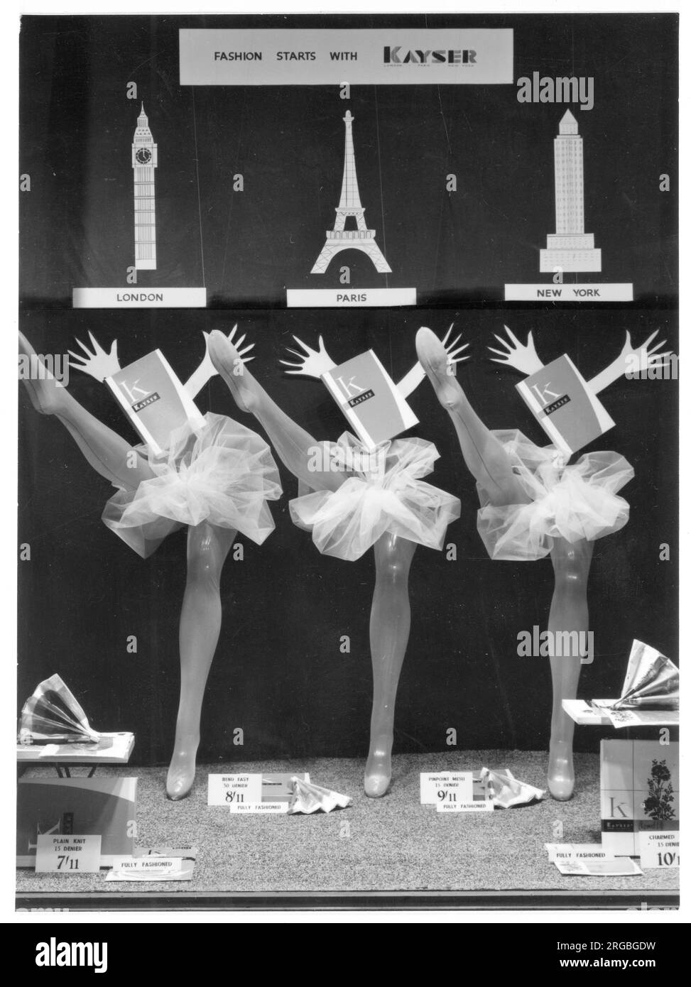 Kayser stockings and tights window display: Liverpool department store ...