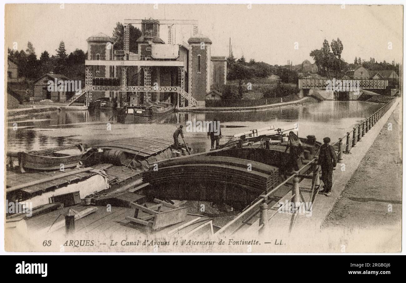 Canal and ornate Fontinettes lock and boat lift, Arques, Pas-de-Calais ...