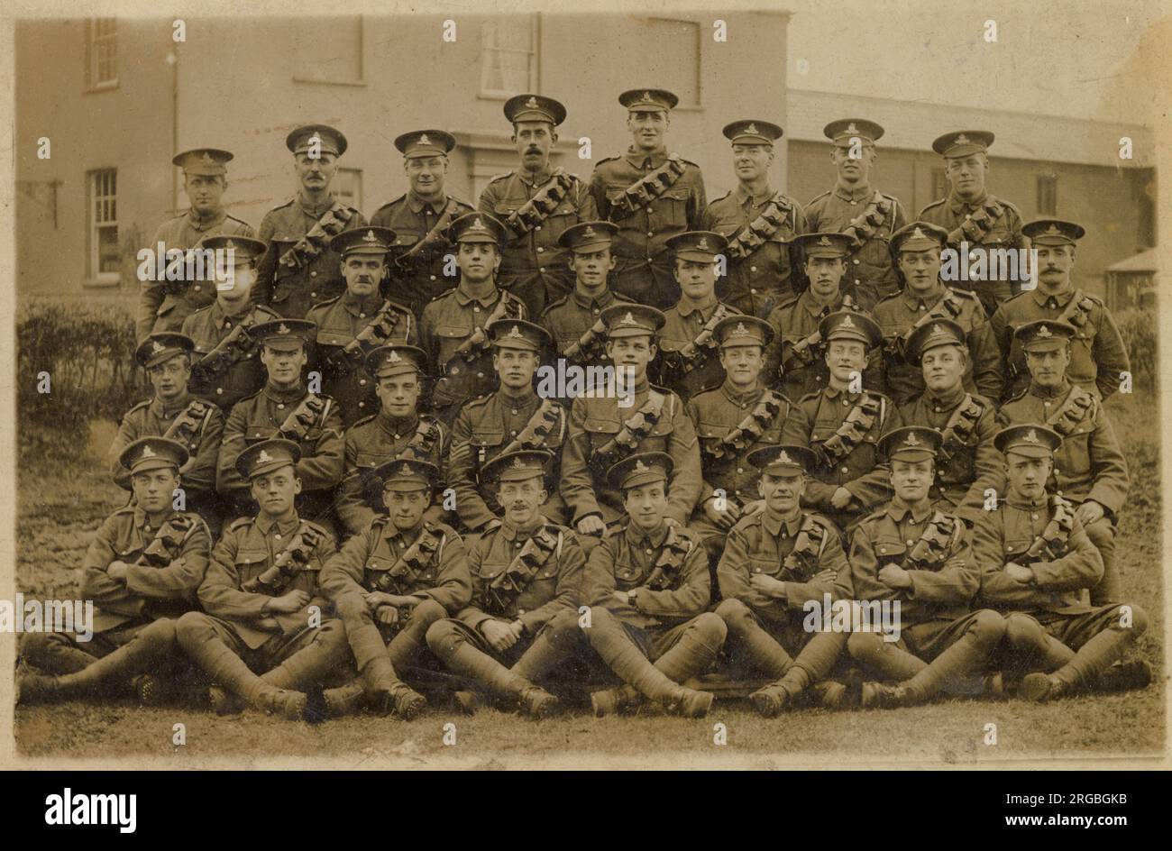 Royal Artillery group photo, WW1, wearing ammunition bandoliers Stock ...