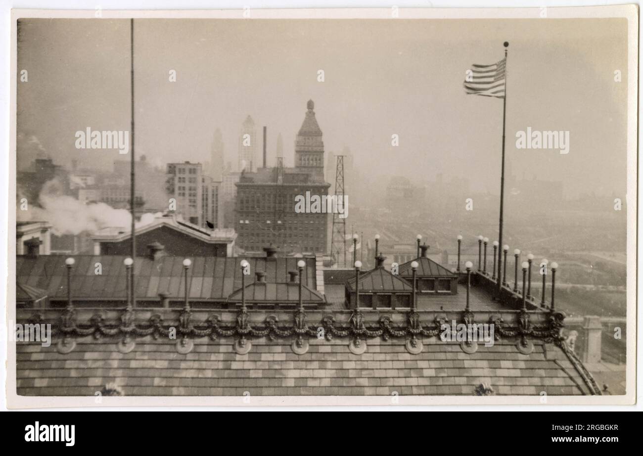 View of Chicago with air pollution, looking north (from Stevens Hotel ...