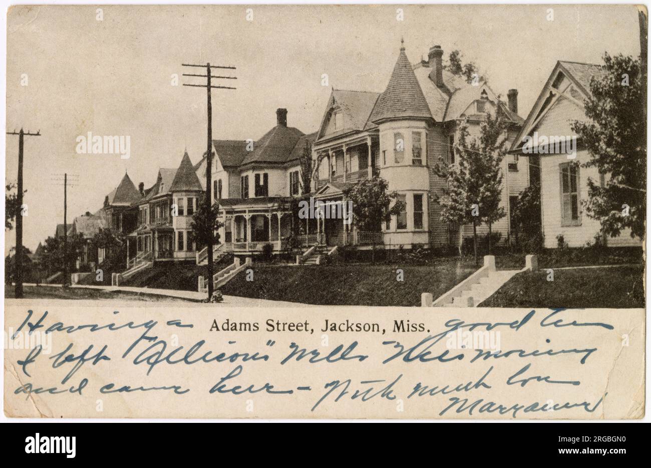 Adams Street, Jackson, Mississippi, USA - Victorian residences Stock ...