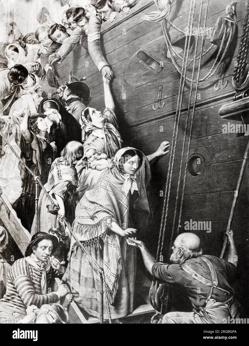 Eastward Ho! Soldiers bidding farewell to family members as they set ...