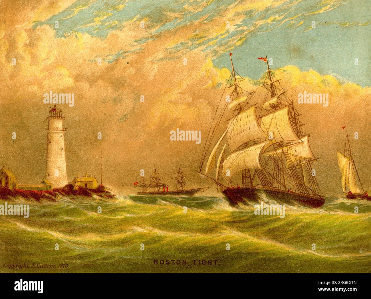 Boston Lighthouse, Little Brewster Island, Massachusetts, USA Stock ...