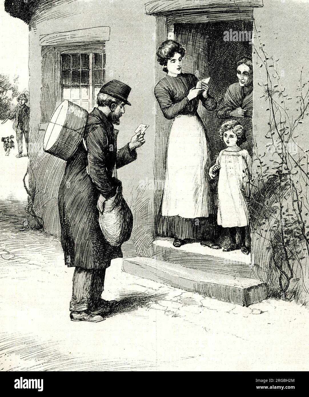 The Village Postman Stock Photo - Alamy