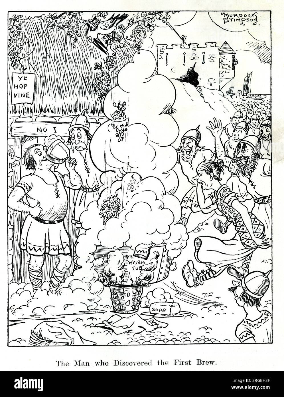 Cartoon, The Man who Discovered the First Brew - medieval types ...