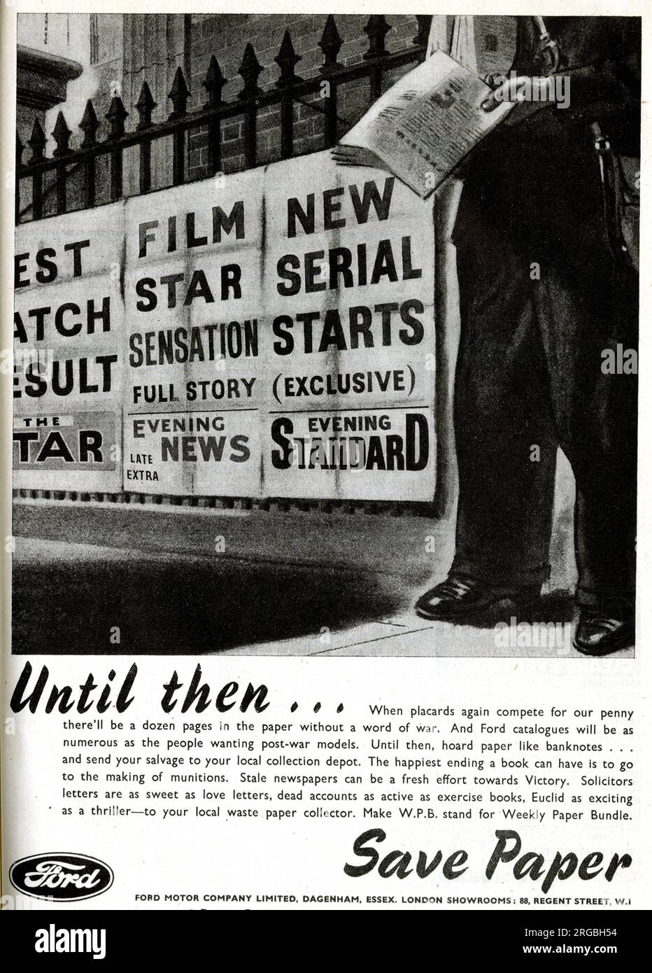 Advert, Save Paper, Ford Motor Company, WW2 - call for wartime paper ...