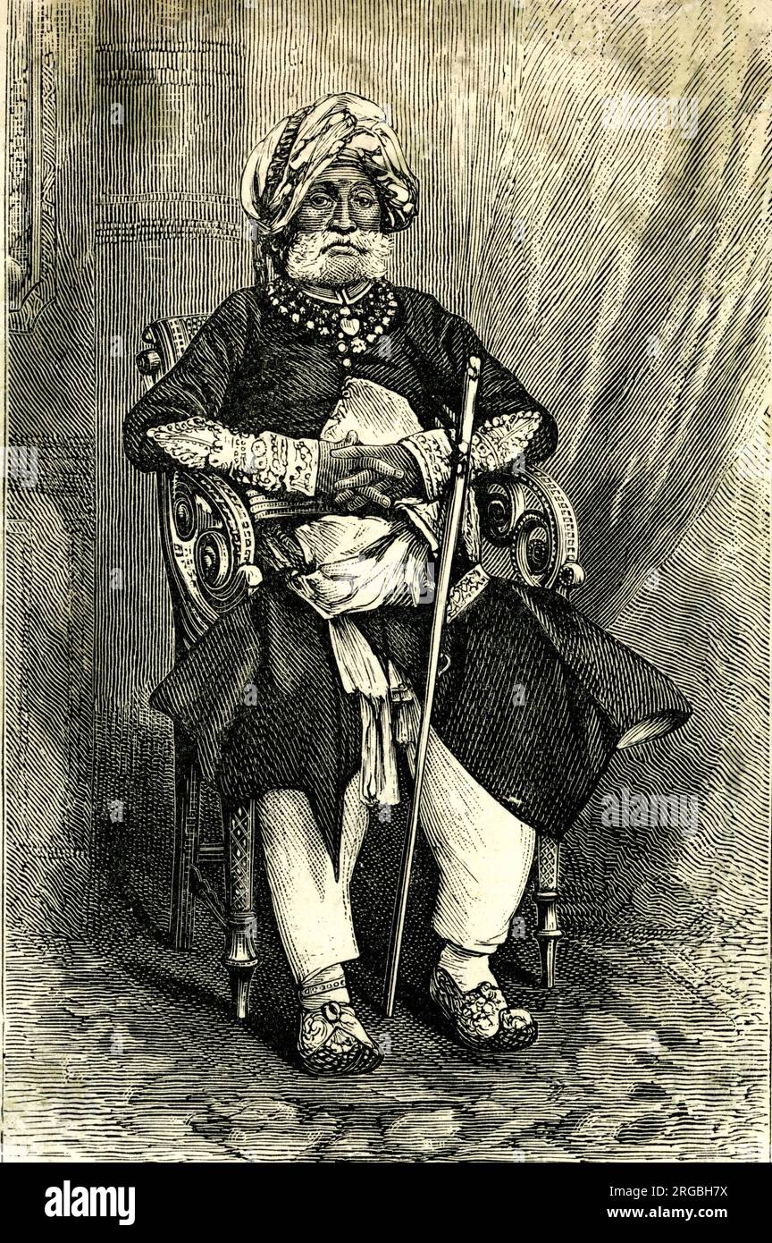 Maharaja Krishnaraja Wadiyar III, Raja of Mysore (1794-1868 Stock Photo ...
