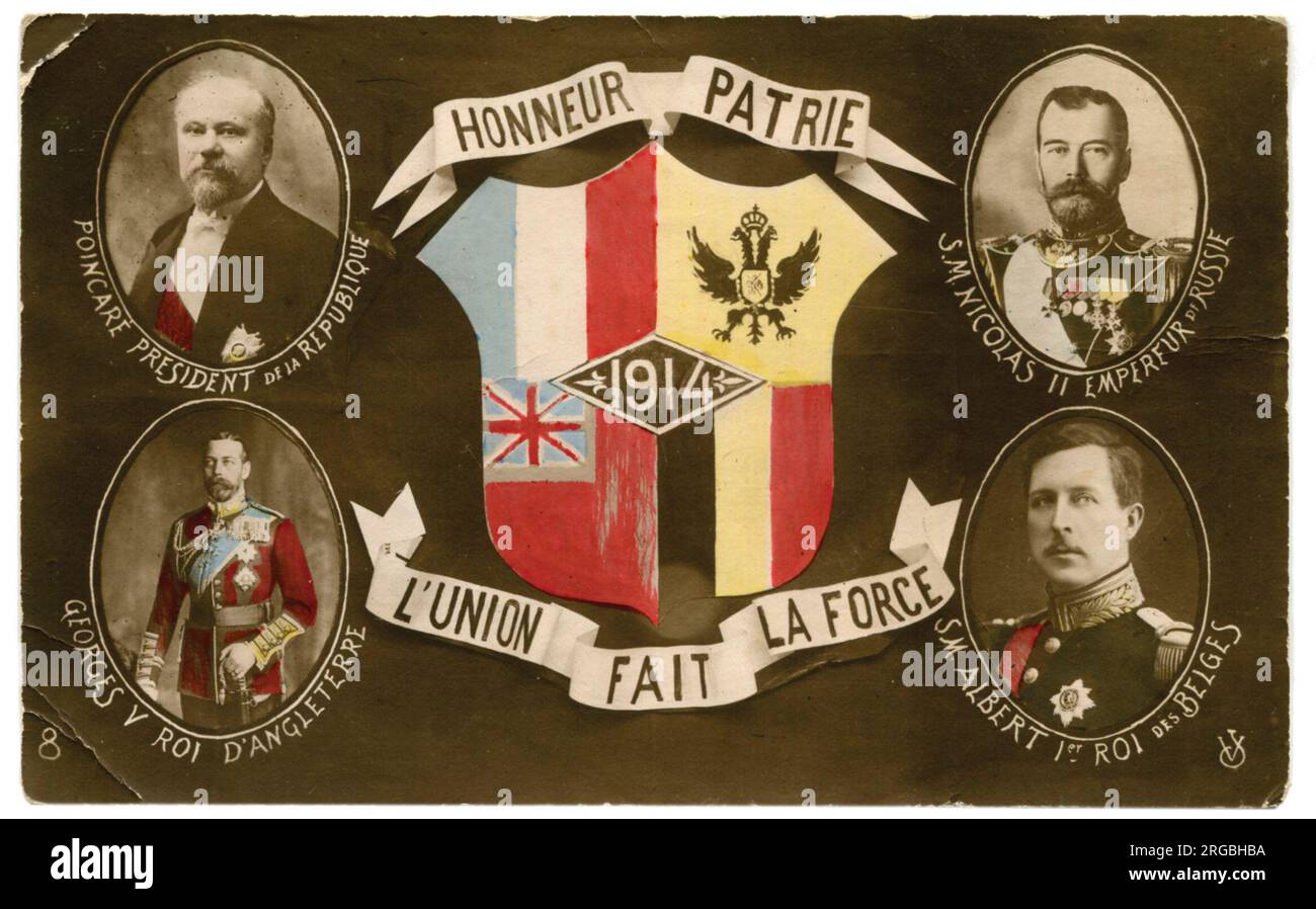 Honour, Fatherland, Strength in Union' says the French caption. WW1 ...