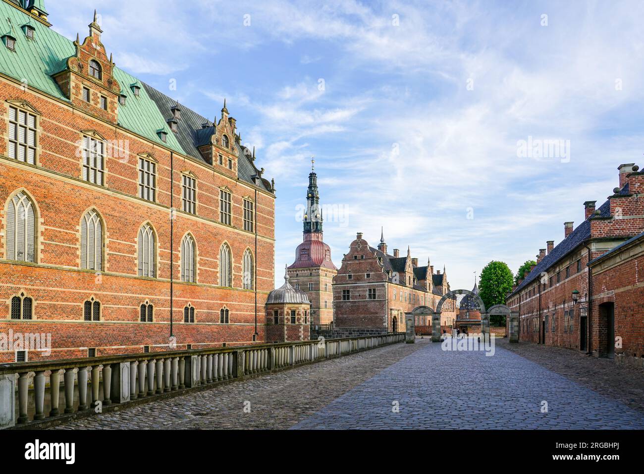 External view of renaissance style Frederiksborg castle, palace in ...