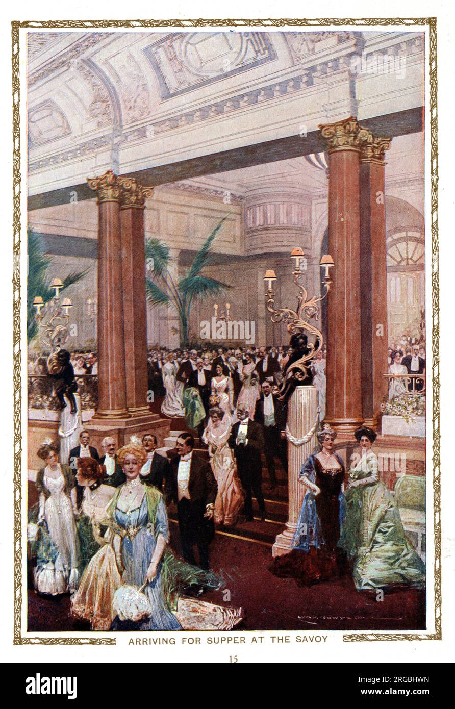 Arriving for Supper at The Savoy Hotel, London Stock Photo - Alamy