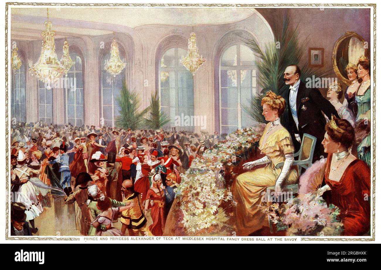 Prince and Princess Alexander of Teck at Middlesex Hospital Fancy Dress ...