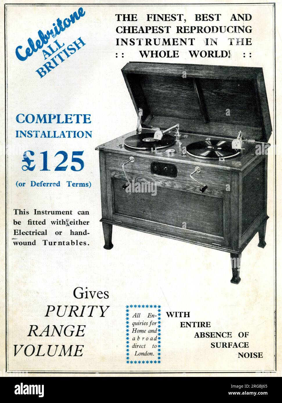 Gramophone advert hi-res stock photography and images - Alamy