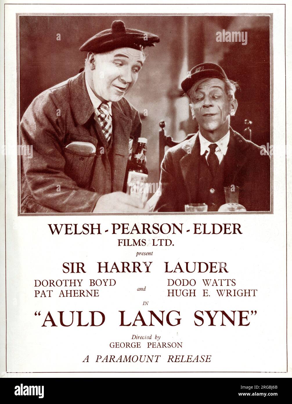 Sir Harry Lauder in Paramount film, Auld Lang Syne Stock Photo - Alamy