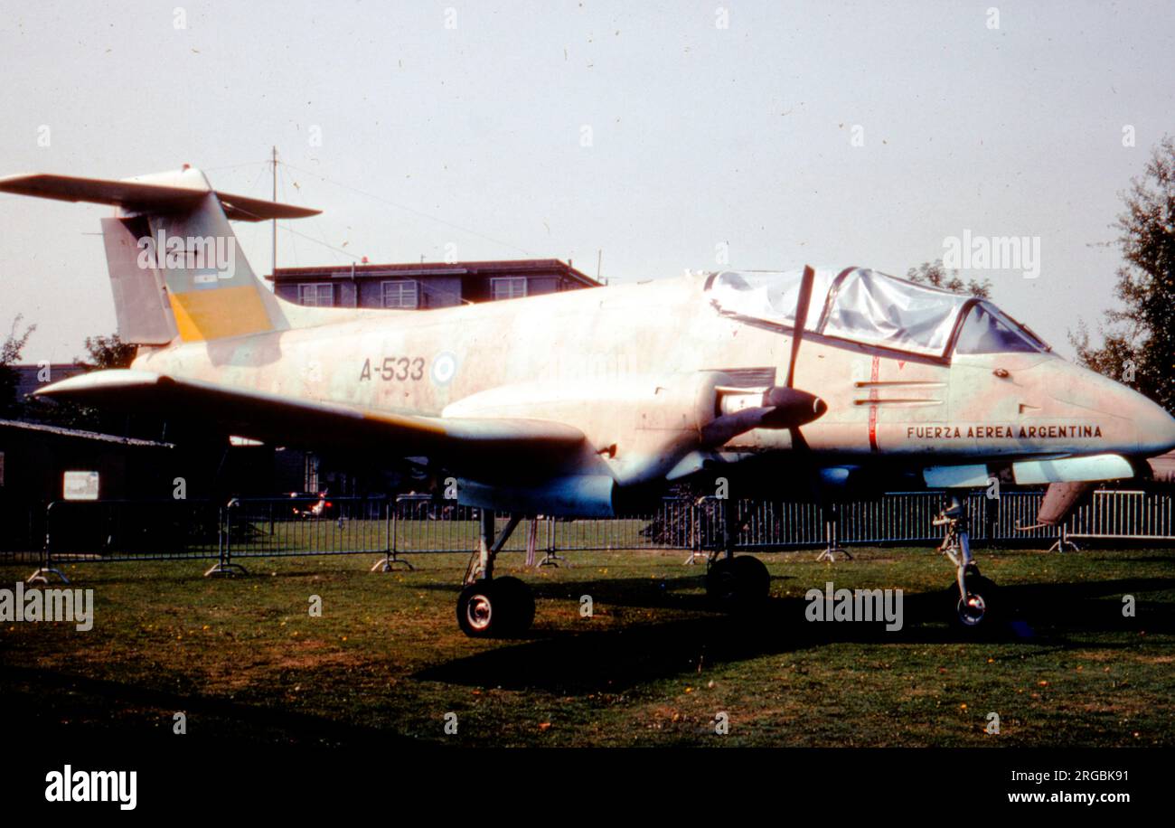 FMA iA-58 Pucara A-533 (msn 033), captured at RAF Stanley in 1982 and ...