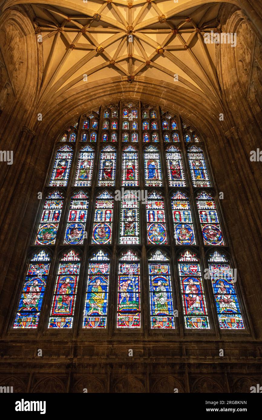 The Stained Glass West Window in Canterbury Cathedral, Kent, England ...