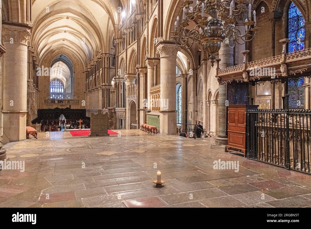 A candle marks the spot where Thomas Becket's Shrine once stood in ...