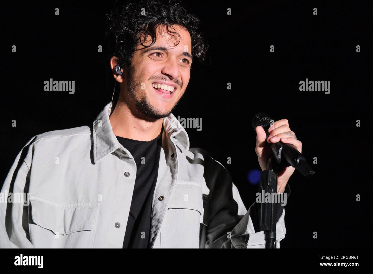 Italian singer Alberto Cotta Ramusini, aka Tananai, performs live on ...