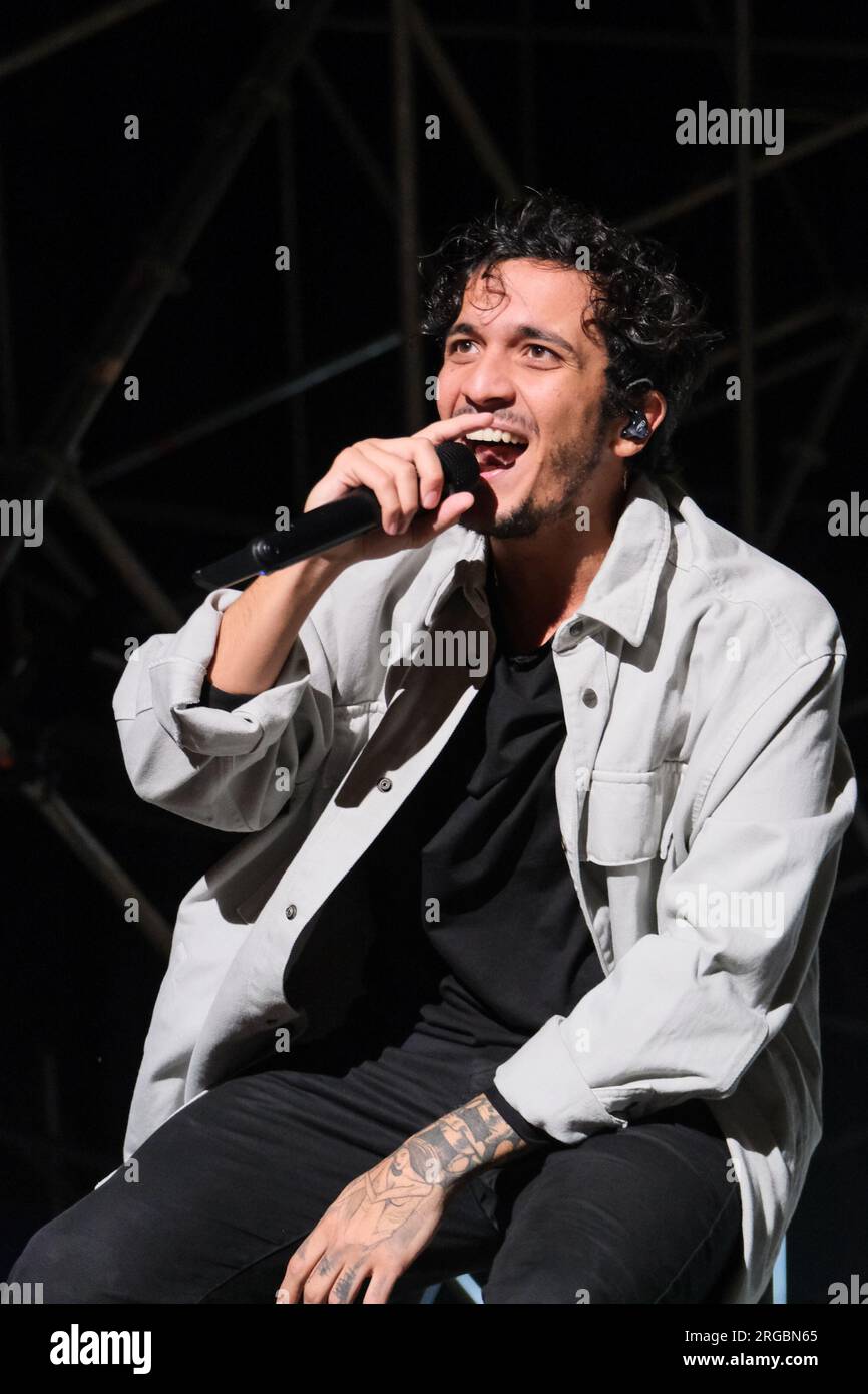 Italian singer Alberto Cotta Ramusini, aka Tananai, performs live on ...