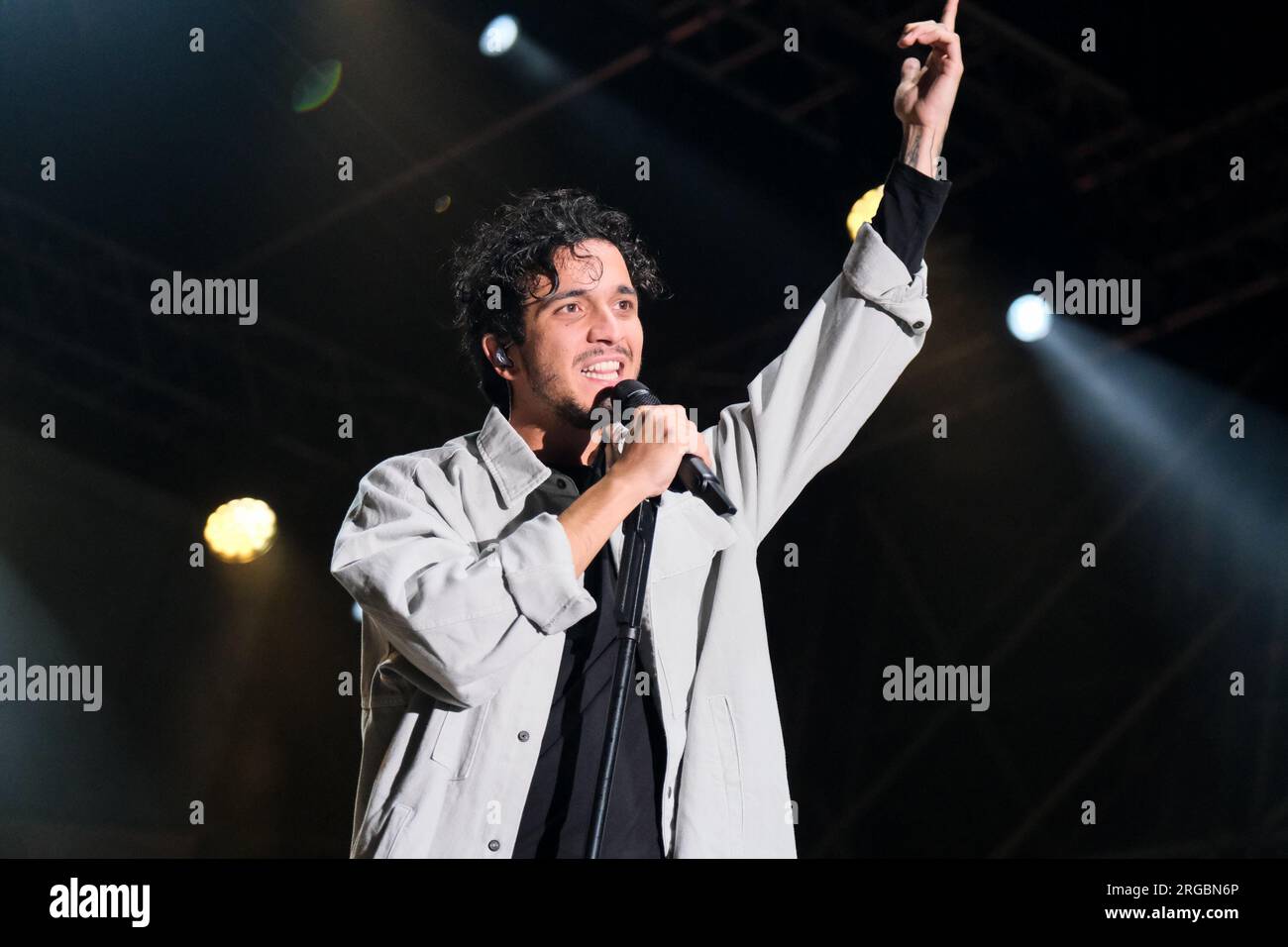 Italian singer Alberto Cotta Ramusini, aka Tananai, performs live on ...