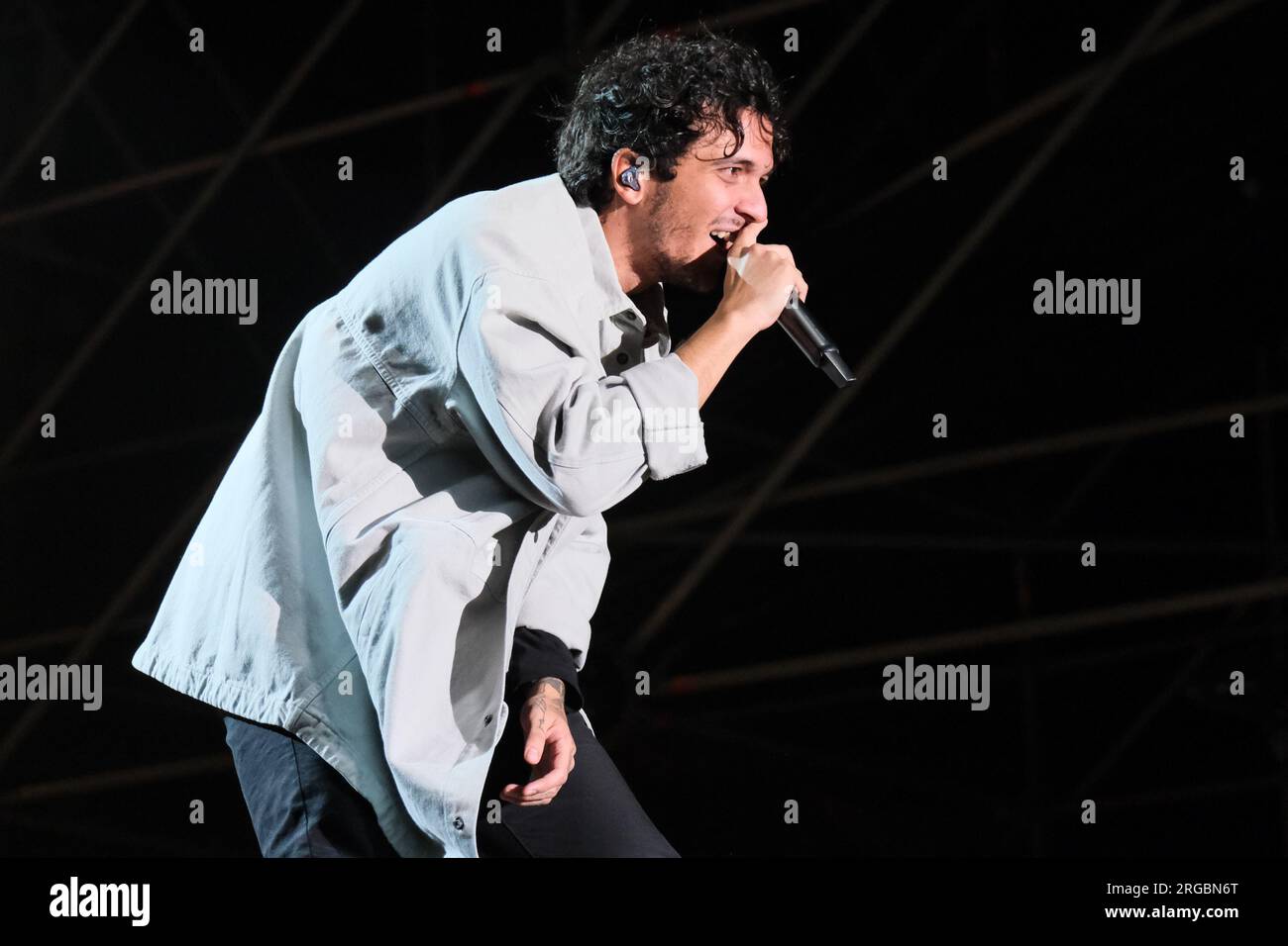 Italian singer Alberto Cotta Ramusini, aka Tananai, performs live on ...
