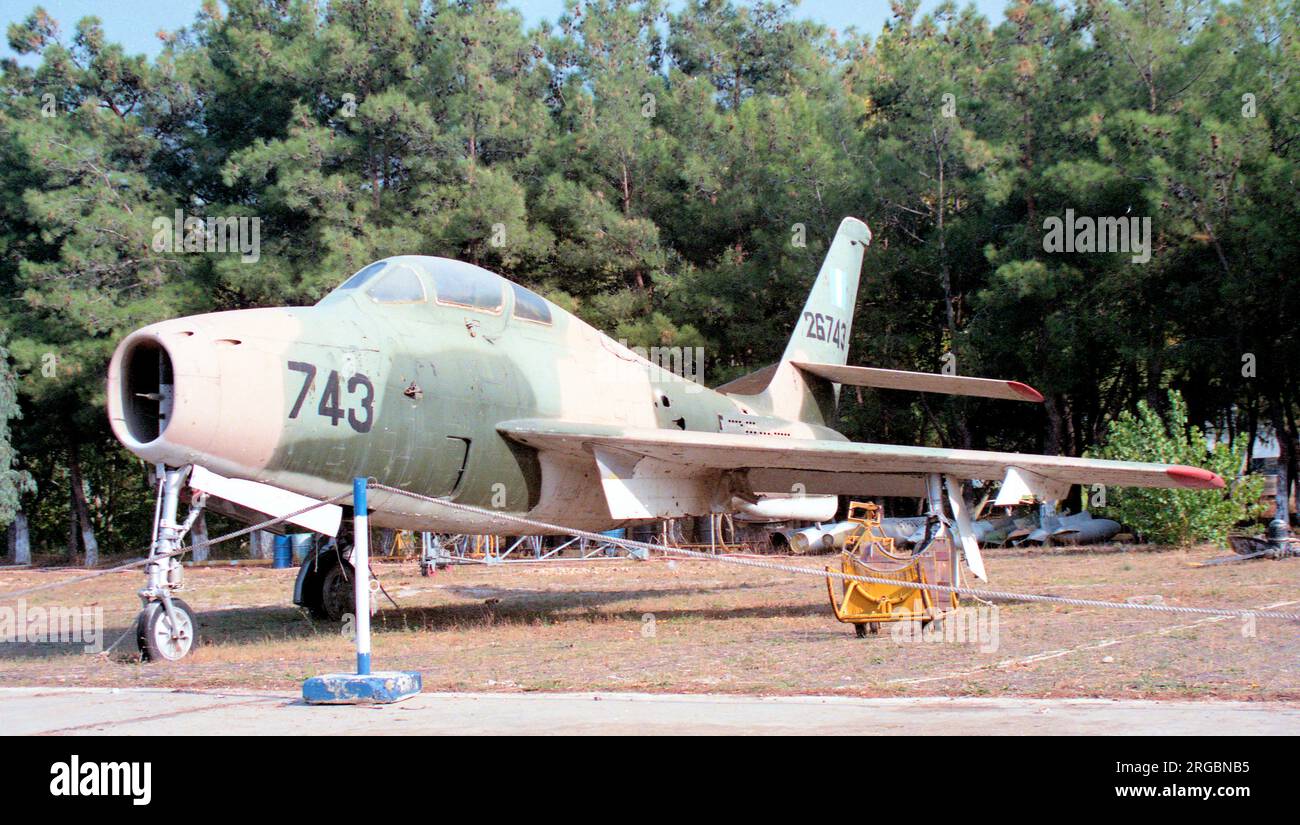Republic F-84F-45-RE Thunderstreak 52-6743, on display at the Hellenic ...
