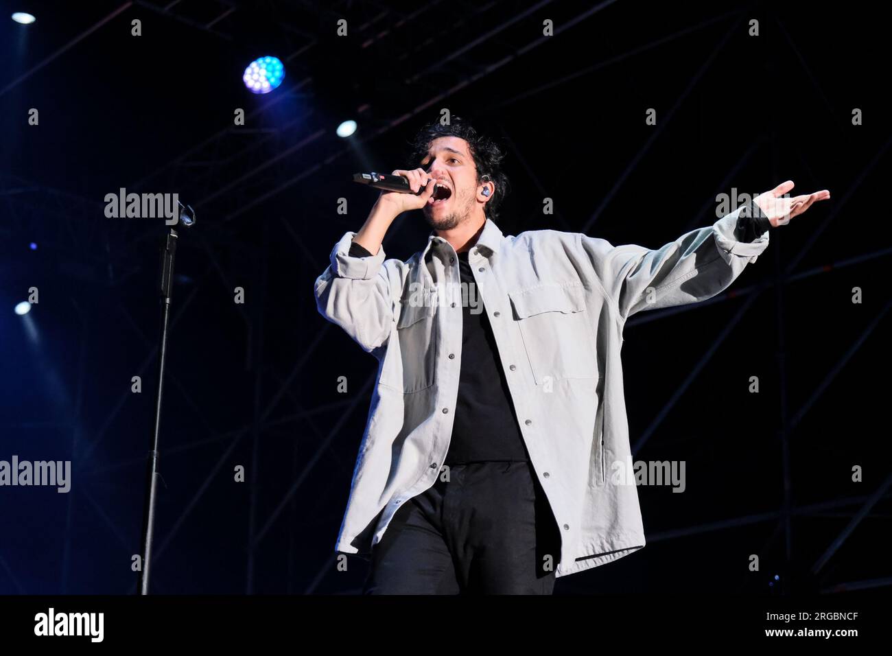 Italian singer Alberto Cotta Ramusini, aka Tananai, performs live on ...