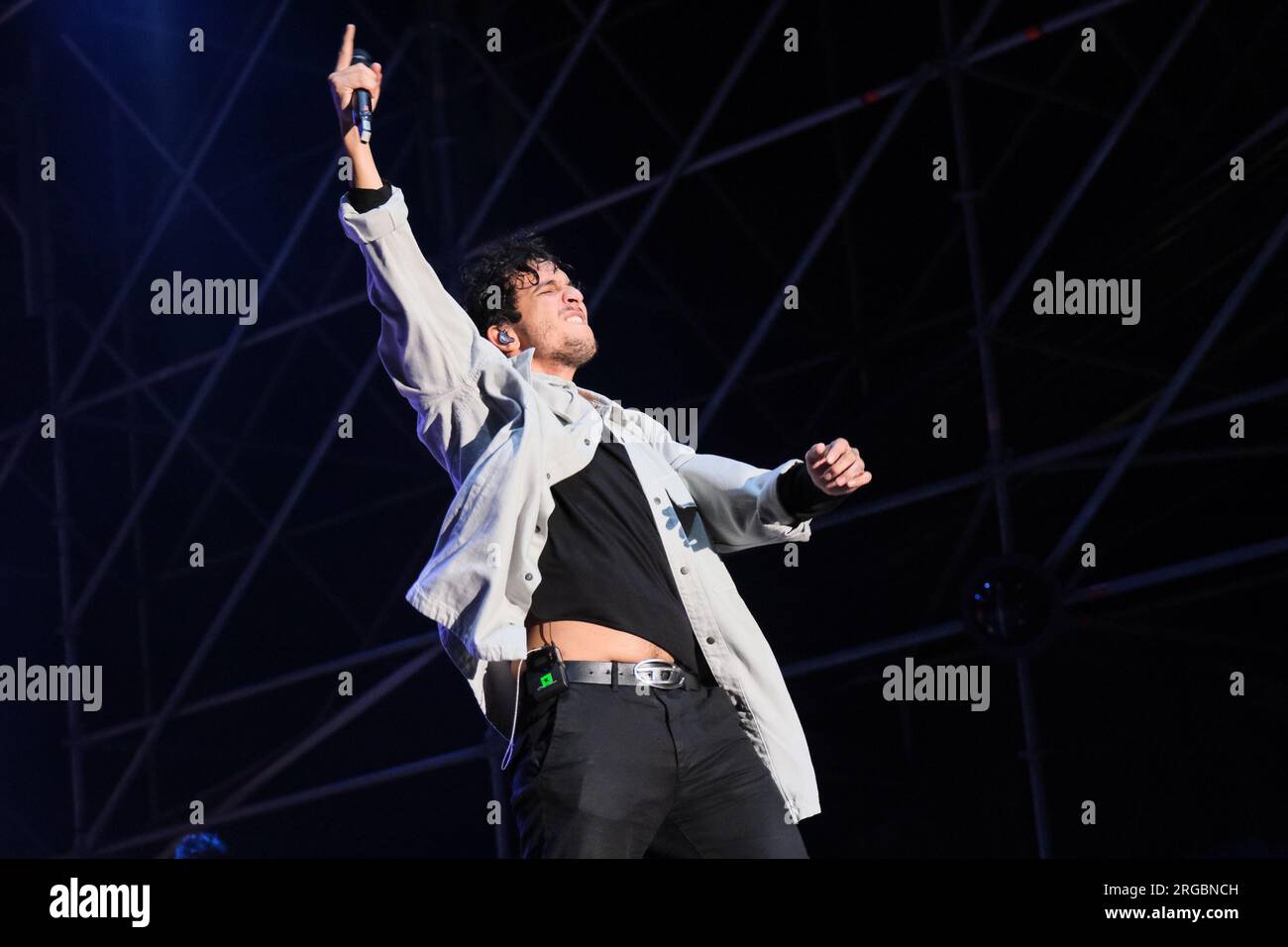 Italian singer Alberto Cotta Ramusini, aka Tananai, performs live on ...