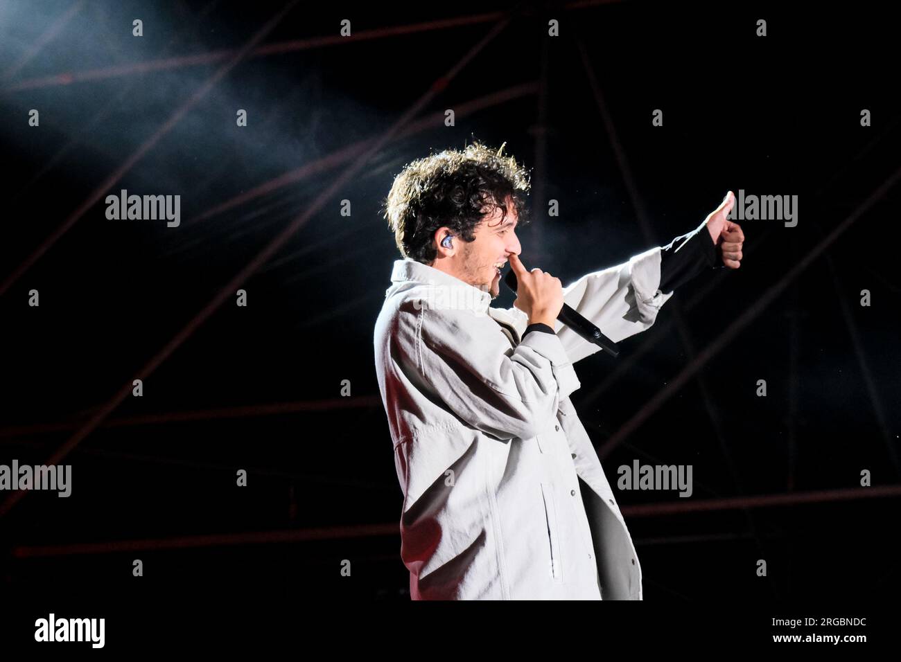 Italian singer Alberto Cotta Ramusini, aka Tananai, performs live on ...
