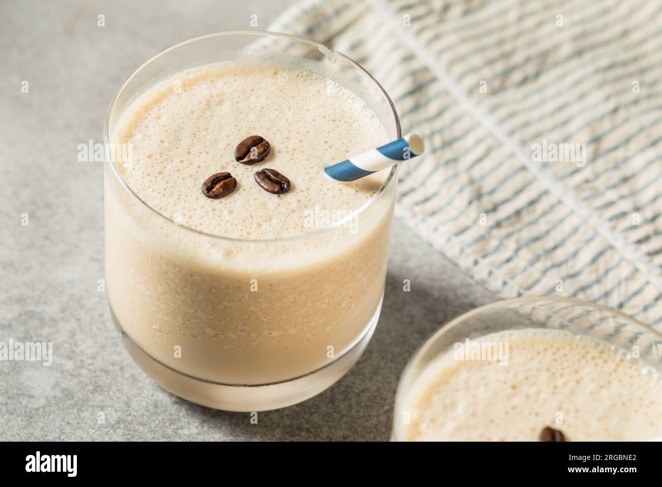 Boozy Frozen White Russian Cocktail with Vodka Stock Photo - Alamy