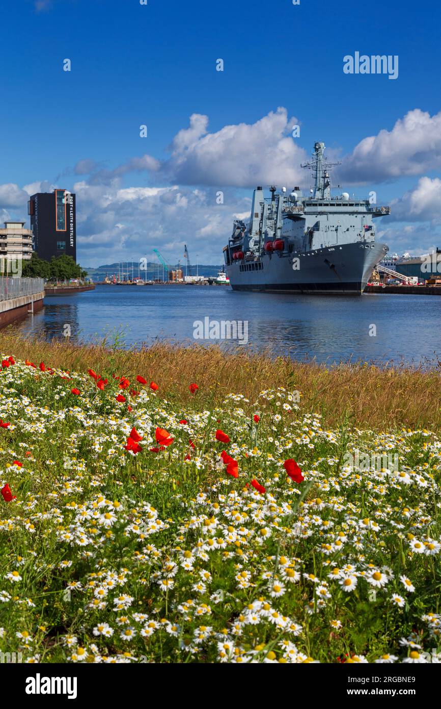 Naval ship in Leith Docks, Edinburgh, Scotland, United Kingdom Stock ...