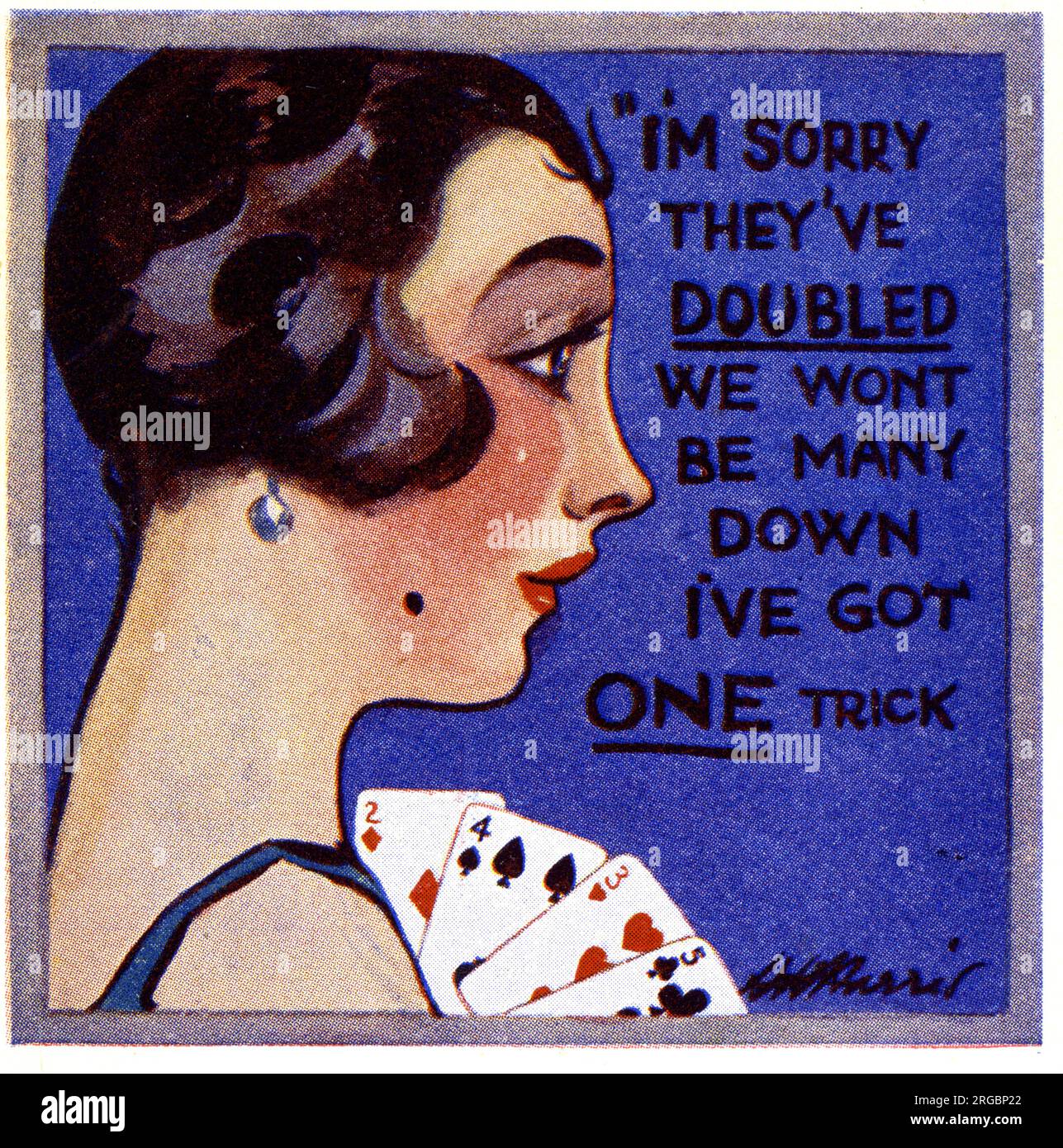 Comic Score Card for Bridge Playing Card Game No. 4 Stock Photo - Alamy