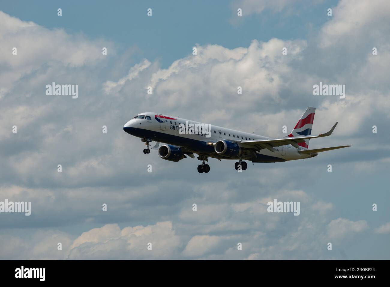 Zurich, Switzerland, July 13, 2023 G-LCAH British Airways Embraer E190 ...