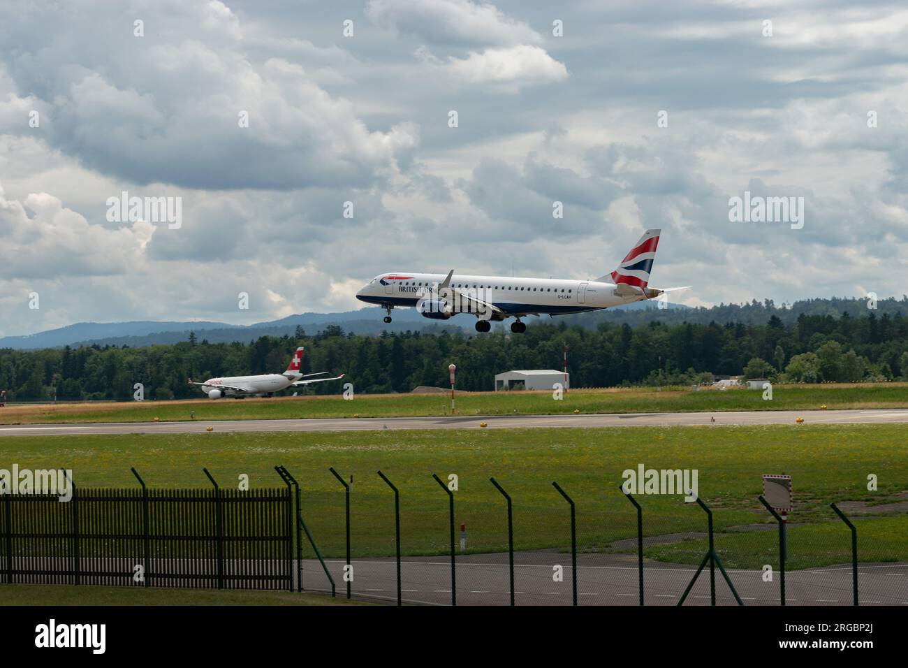 Zurich, Switzerland, July 13, 2023 G-LCAH British Airways Embraer E190 ...