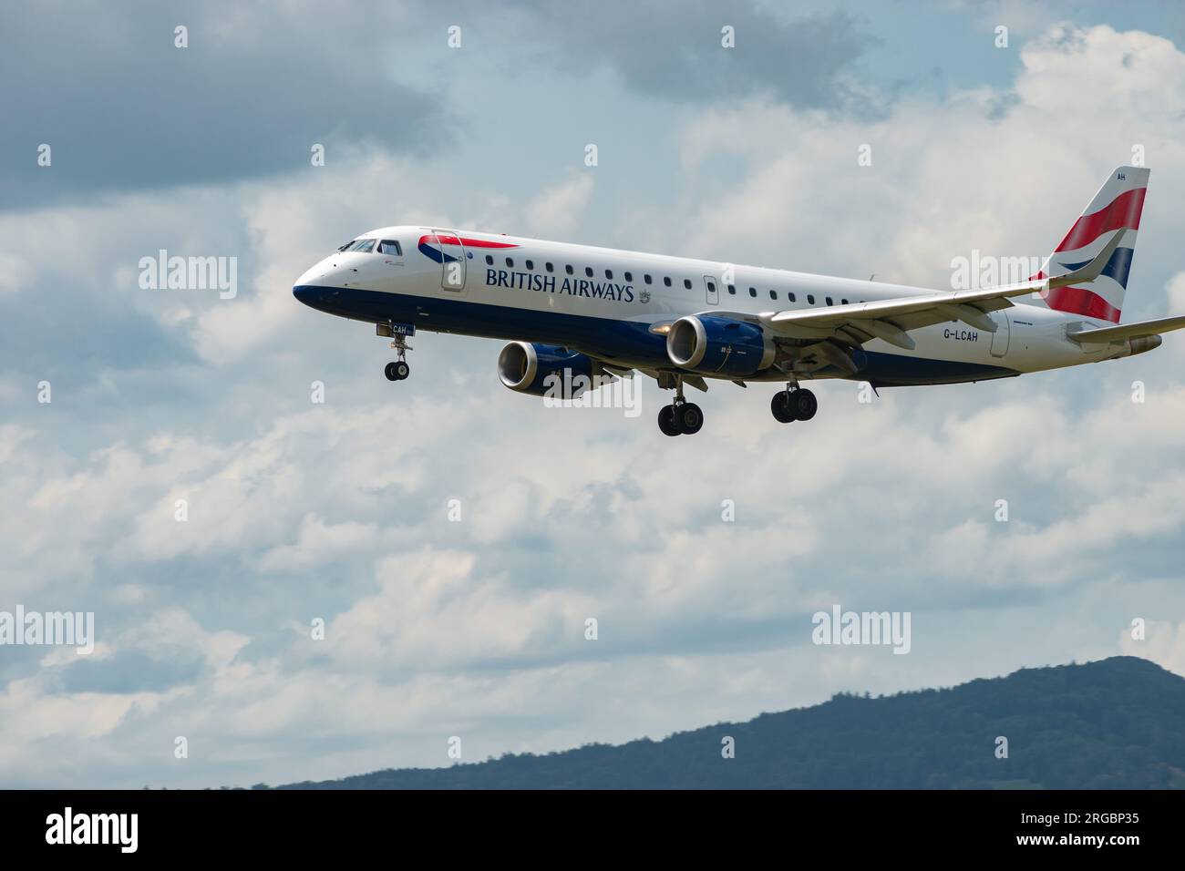 Zurich, Switzerland, July 13, 2023 G-LCAH British Airways Embraer E190 ...