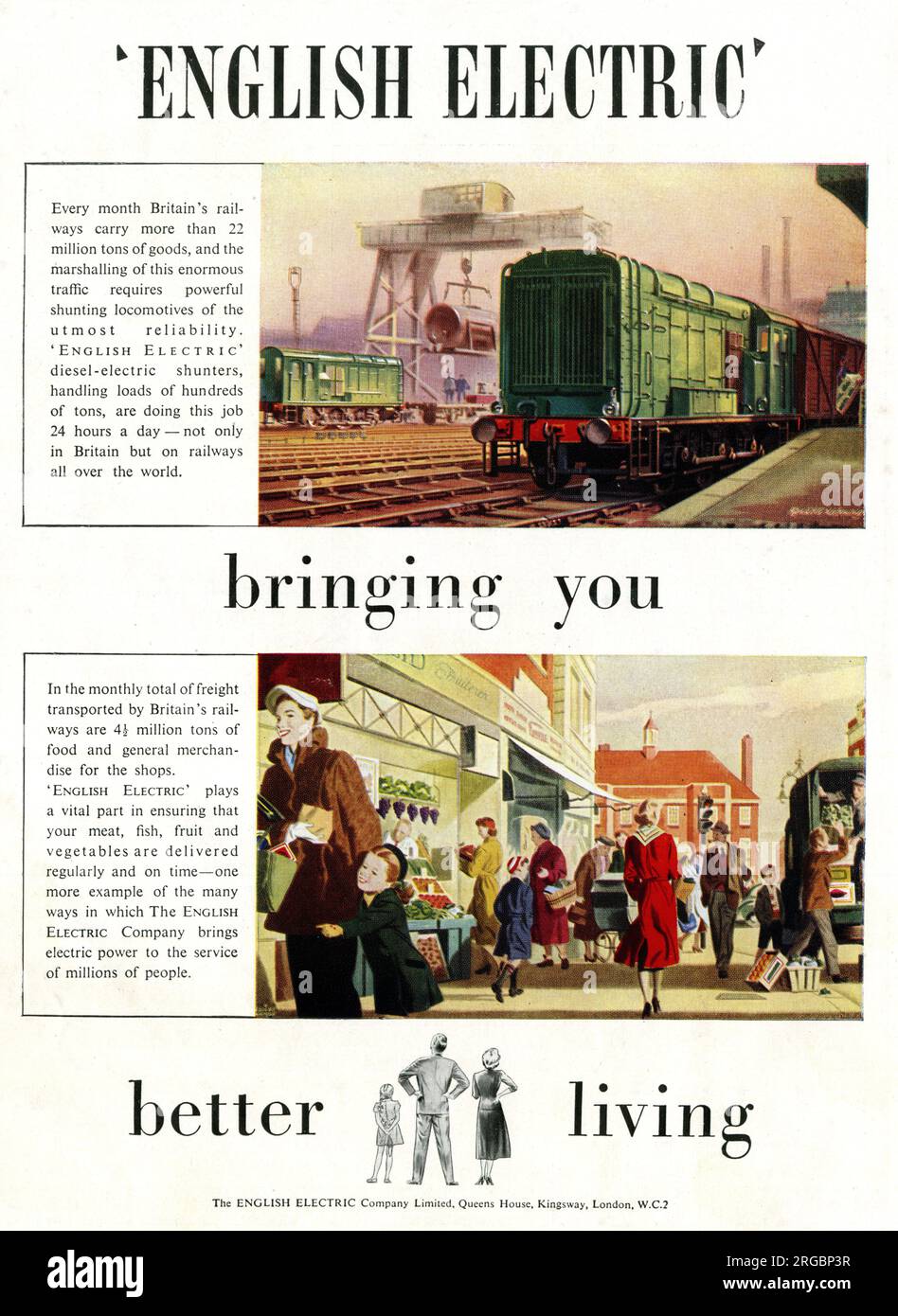 Advert, English Electric, bringing you better living Stock Photo - Alamy