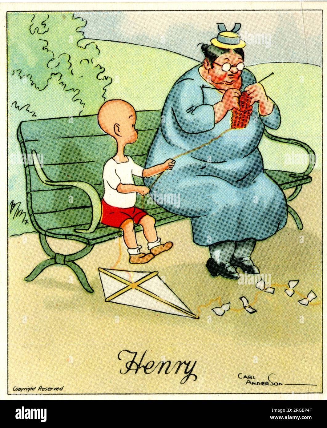 Stealing wool to Fly a Kite, Henry cartoon by Carl Anderson Stock Photo ...