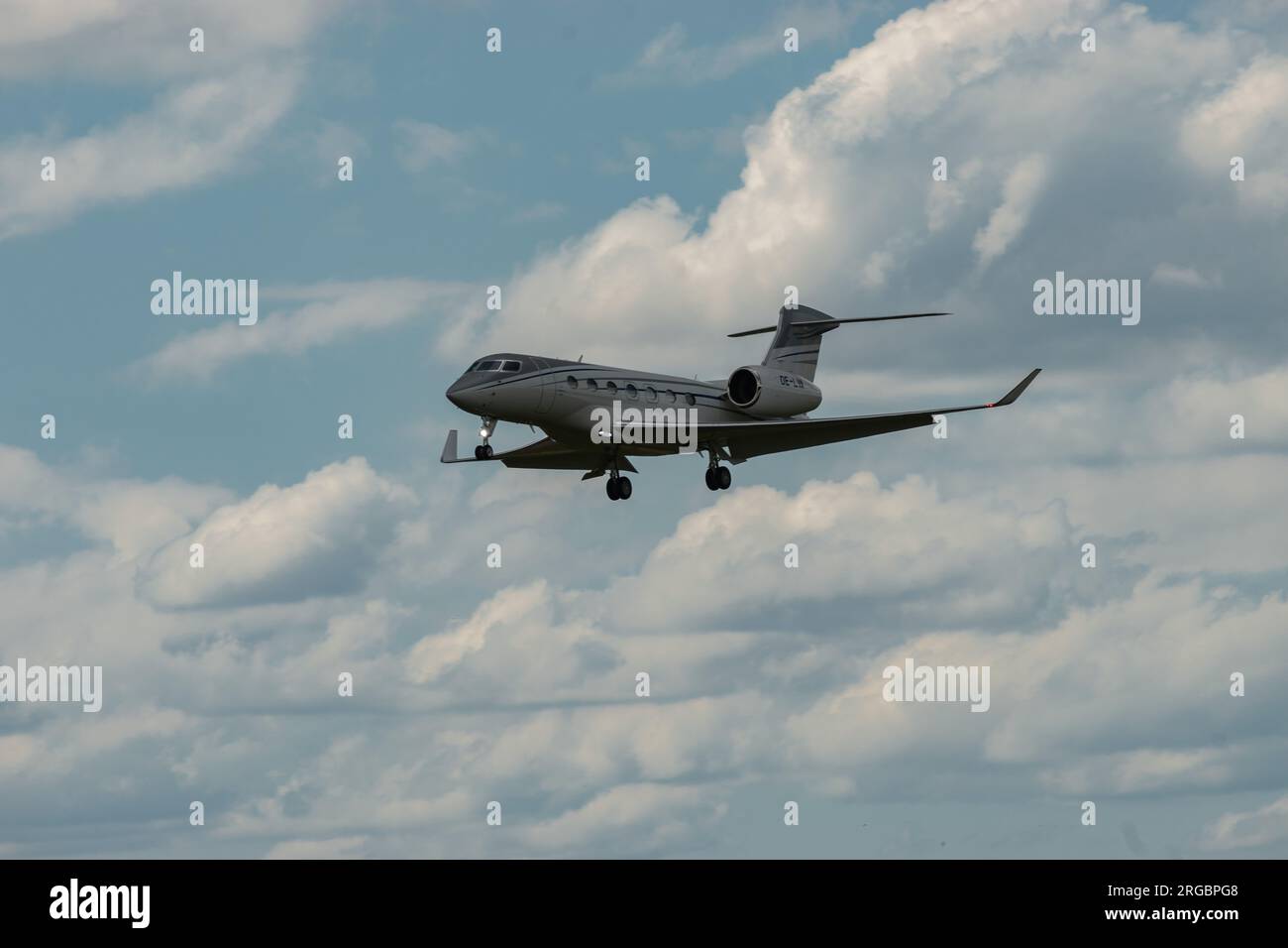 Zurich, Switzerland, July 13, 2023 OE-LVA Gulfstream G500 aircraft is ...