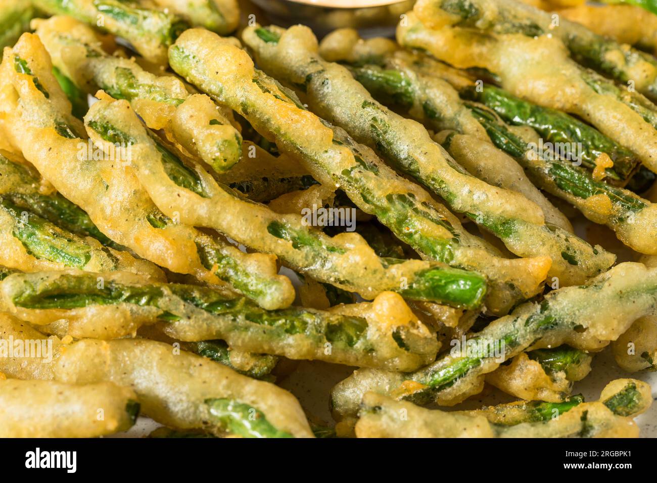 Homemade Deep Fried Green Beans with Dipping Sauce Stock Photo - Alamy