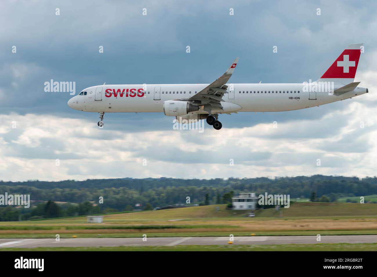 Zurich, Switzerland, July 13, 2023 HB-ION Swiss international airlines ...
