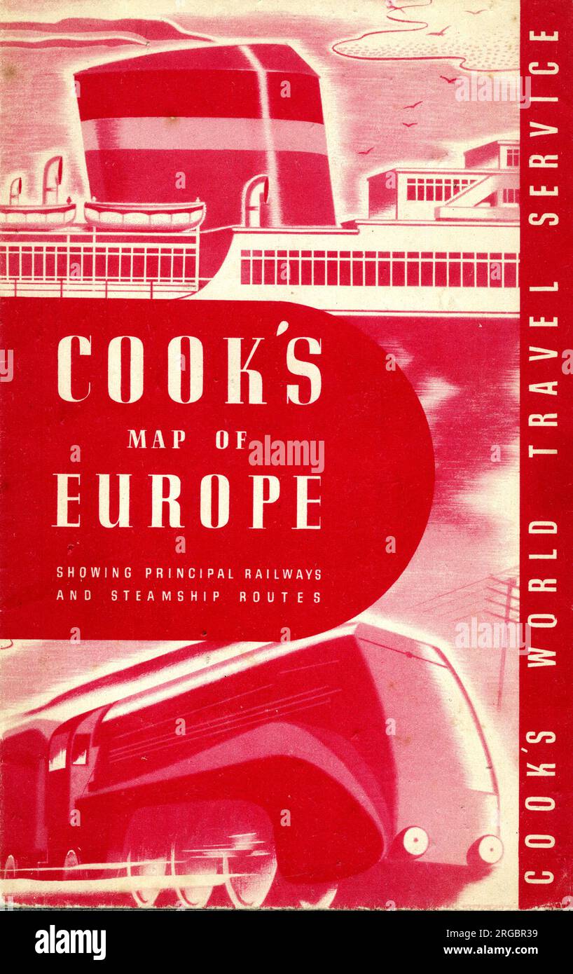 Thomas Cook's Map of Europe 1955 Stock Photo - Alamy